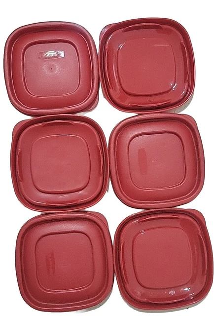 6/PACK RUBBERMAID EASY Find 7J58 Red Square Replacement Food Container ...