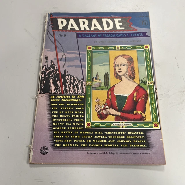 ORIGINAL VINTAGE AUSTRALIAN Parade Magazine 1949 No.9 Sforza Mancave ...