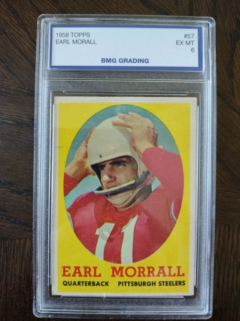 1958 TOPPS EARL Morrall 2e année #57 Pittsburgh Steelers QB BMG 6 EX-MT ...