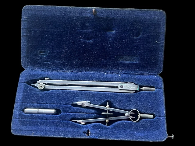 VINTAGE ANTIQUE COLLEGIATE Drawing Surveying Instruments Set Cased ...