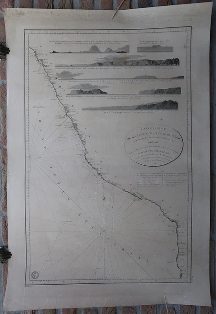 ANTIQUE PRINT-SEA CHART-COAST-PERU-SOUTH AMERICA-Depot de la Marine ...