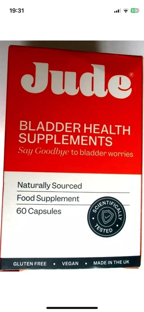 JUDE BLADDER HEALTH Food Supplement 60 CAPSULES (9125)EXPIRY DATE 11/ ...