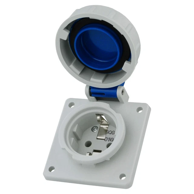 MENNEKES 230V 16A IP68 Schuko Anbausteckdose mit Klappdeckel Steckdose ...