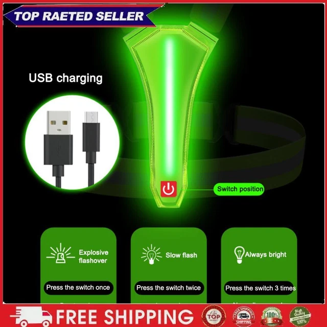 LED NIGHT RUNNING Security Vest Reflective Warning Lights Elastic Band ...