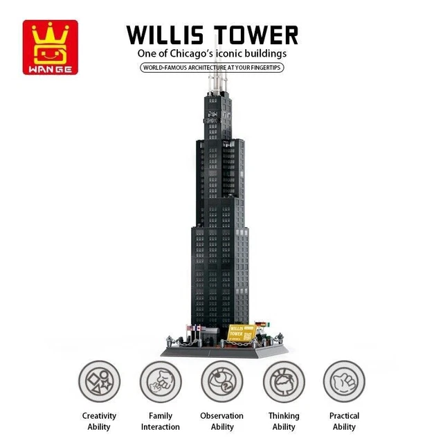 BUILDING BLOCKS MOC 5228 Architecture Chicago Famous Tower Bricks Model ...