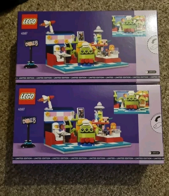 LEGO 40687 CLASSIC Space Alien Space Diner GWP *in mano* Nuovissimo X2 ...