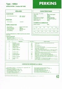 1006.6 FICHE TECHNIQUE Massey ferguson EUR 2,00 - PicClick FR