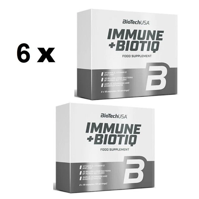 6 X BIOTECH Immune +Biotiq Vitamin C Zinc Ginger 36 cap Dated Expiry 19 ...