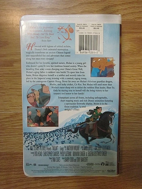MULAN (VHS, 2000, Gold Collection Edition) EUR 0,90 - PicClick FR MULAN (VHS, 2000, Gold Collection Edition) EUR 0,90 - PicClick FR