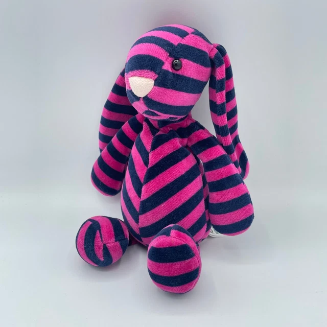 JELLYCAT BASHFUL BUNNY Odette [Pink & Navy Stripes] Special Edition ...