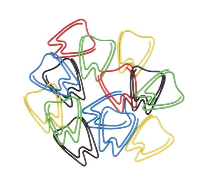 NEW ! PAPER Clips, Assorted Colors,50 Pack Dental Office Tooth Molar ...