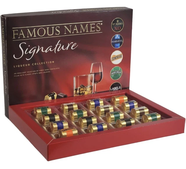 FAMOUS NAMES SIGNATURE Liqueur Chocolate Collection Box - 185 grams £11 ...