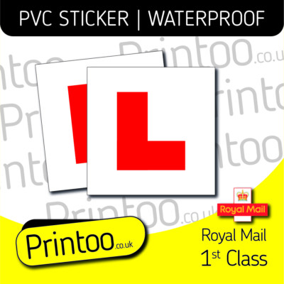 2 X LEARNER STICKER L Plate Stickers Learner Driver Sticker Self ...