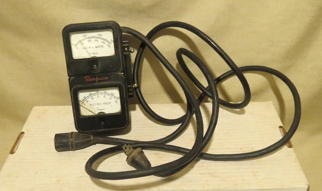 VINTAGE SIMPSON DYNAMOMETER Dual Meter Tester $14.99 - PicClick