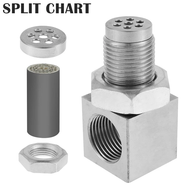 90° OXYGEN O2 Sensor Spacer Adapter CEL Eliminator Mini Cat Catalytic ...