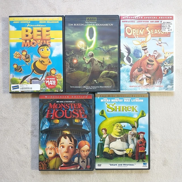 KIDS SHOWS SHREK Tim Burtons 9 Monster House Open Season Bee Movie DVD ...