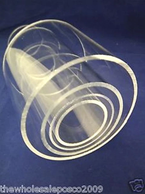 CLEAR PLASTIC ACRYLIC Perspex PMMA Tubes Pipe 200mm - 300mm 12" Long ...