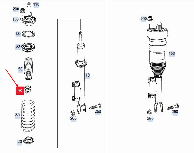 MERCEDES-BENZ GLE W167 Front Shock Absorber Buffer A1673210106 NEW ...