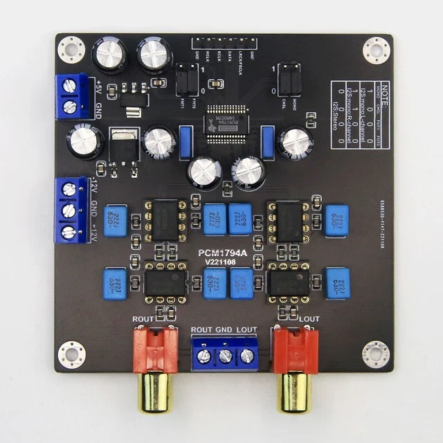 PCM1794A GOLD-PLATED AUDIO Decoder Board DAC Module 24Bit 192KHz EUR 29 ...
