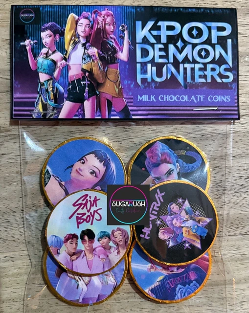K-POP DEMON HUNTERS Themed Novelty Chocolate Coin Bags £4.25 - PicClick UK