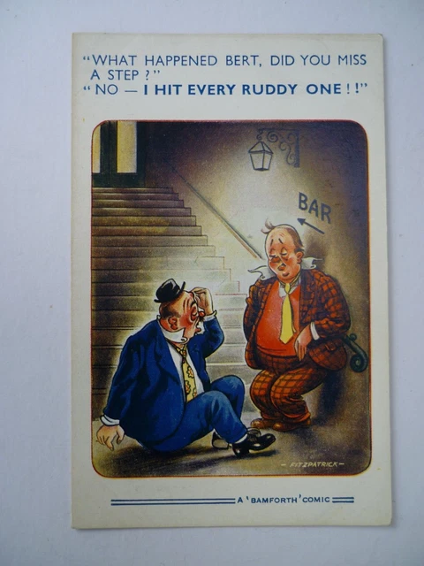 VINTAGE SAUCY SEASIDE Comic Postcard Bamforth Black Triangle No 1974 ...