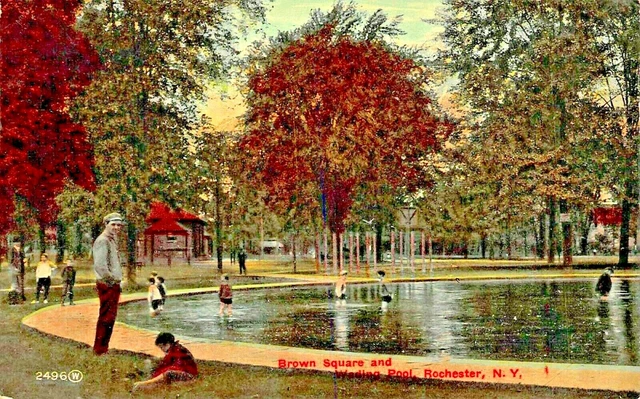 ROCHESTER NY~BROWN SQUARE Et Wading Pool-Années 1910 Carte Postale EUR ...