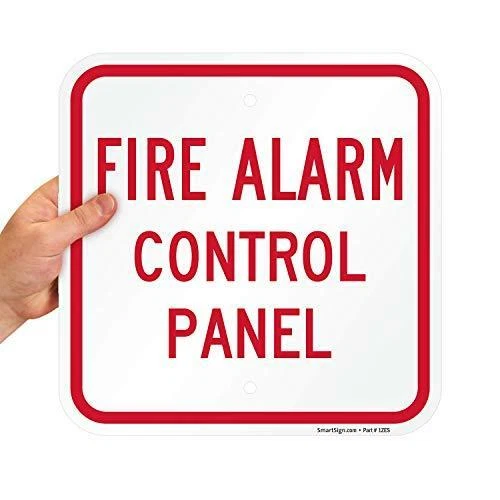 SMARTSIGN - K-5834-AL-12X12 "Fire Alarm Control Panel" Sign | 12" x 12 ...