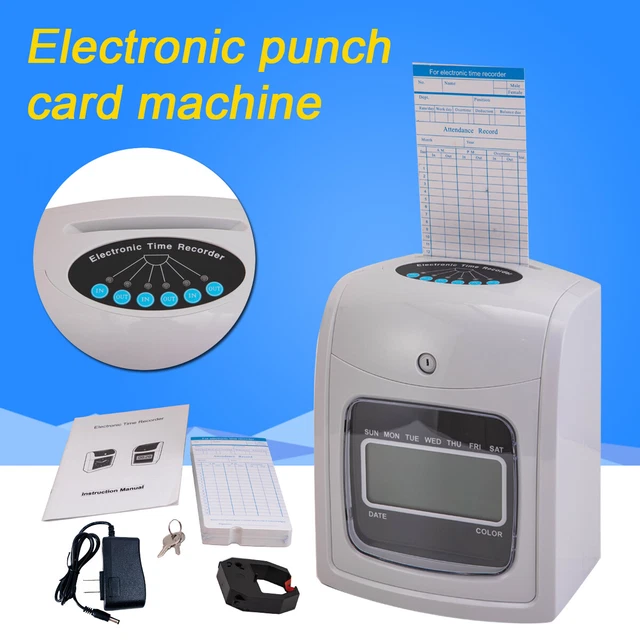 LCD EMPLOYEE ATTENDANCE Machine Time Clock Punch Card Machine ABS w ...