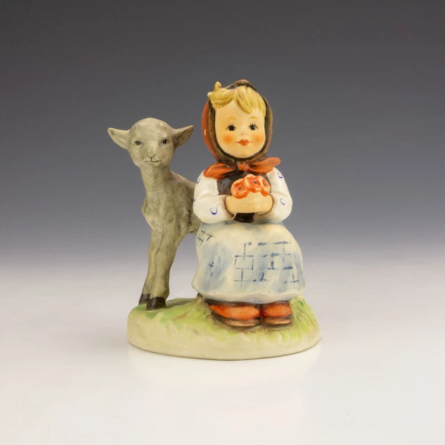 GOEBEL HUMMEL PORCELAIN Girl & Goat Figurine - Good Friends 132 - Early ...