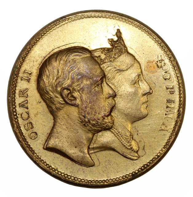 SWEDEN 1897 KING Oscar II And Sophia 25th Anniversary Medal £37.88 ...