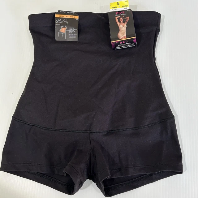 NWT MAIDENFORM SHAPERWEAR Boy Short Black Firm Control Tummy High Waist ...