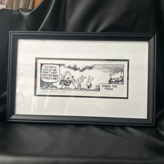 VINNY THE POOH Mike Peters Signed American Cartoonist Framed Matted ...