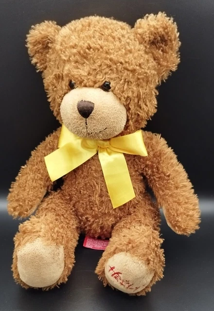 HAMLEYS BROWN TEDDY Bear Yellow Bow Plush Soft Toy Stuffed Animal 12" £ ...