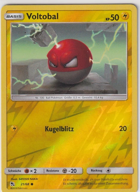 POKEMON MAPPA HIDDEN Fates No. 21/68 Voltobal Reverse Holo Tedesco EUR ...