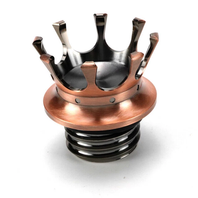 COPPER BILLET ALUMINUM King Crown Gas Cap Fuel Tank Cover For Harley ...
