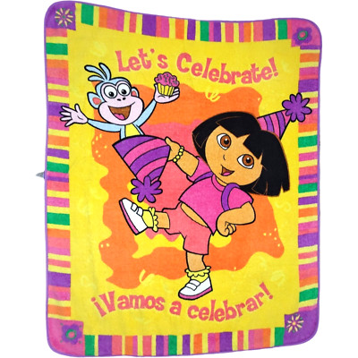 NICK JR DORA The Explorer Let's Celebrate Fleece Thrown Blanket Boots ...