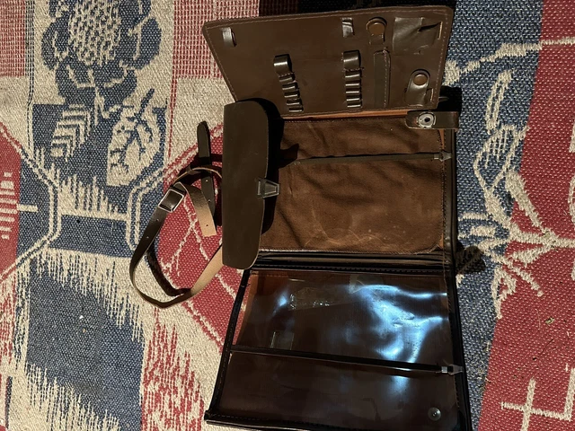SOVIET RUSSIAN ARMY Military Officer Leather Map Bag Case Tablet ...