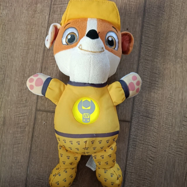 SNUGGLE UP PAW Patrol Rubble Light On His Tummy plays songs very rare £ ...