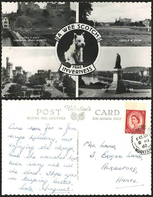 INVERNESS CASTLE 1960 Old Postcard Scottish Terrier Dog £2.99 - PicClick UK