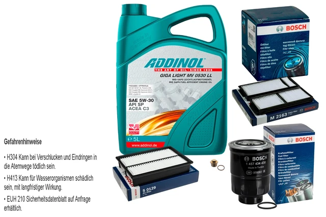 BOSCH INSPECTION SET 5L ADDINOL GIGA LIGHT MV 5W-30 Pour Mazda 5 CR19 2 ...