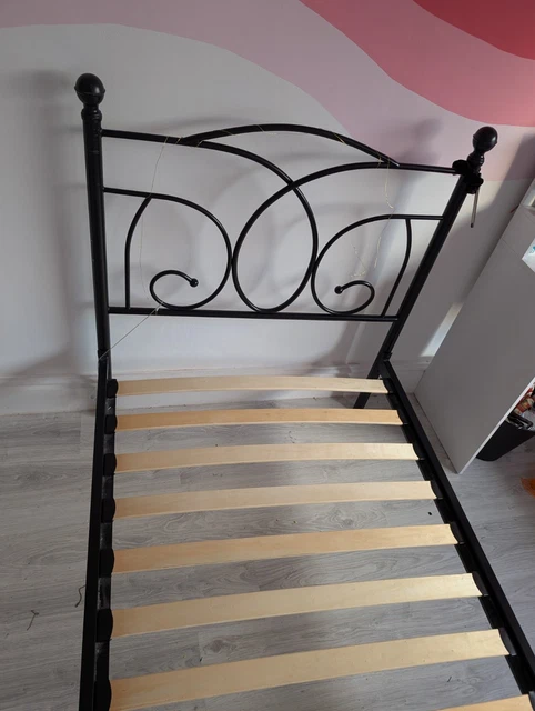 BLACK METAL SINGLE bed frame £21.50 - PicClick UK