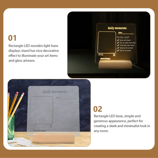 LED NIGHT LIGHT Base Rectangle Lighted Display Stand Rectangular £15.35 ...