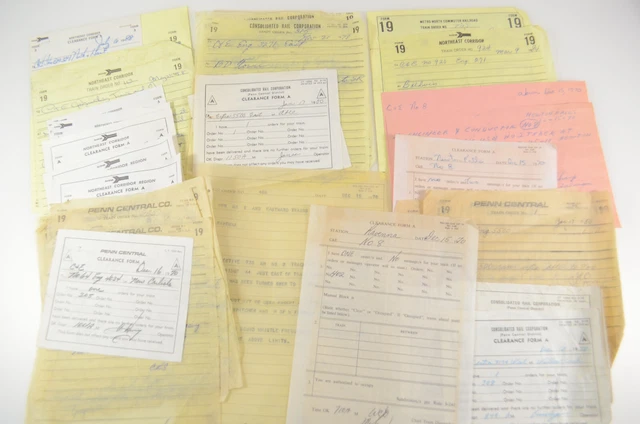 1970S-1980S TRAIN CLEARANCE Form Lot - Conrail, Amtrak, Penn Central, B ...