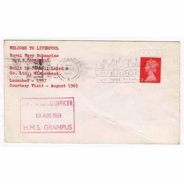 HMS GRAMPUS ROYAL Navy Submarine Courtesy Visit 1969 Commemorative ...