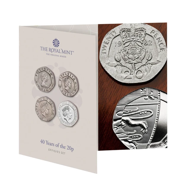 ONLY 2022 40 Years of the UK 20p Effigies Set with Privy Mark Great ...