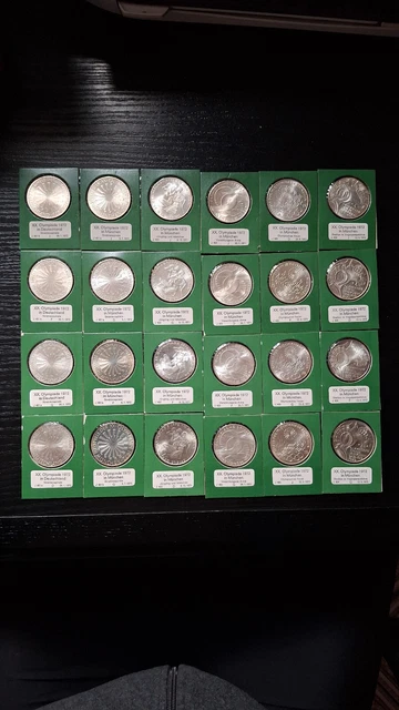 BRD SAMMLUNG 24 Silbermünzen 10 Mark aus 1970-1972 OLYMPIA (Serie ...