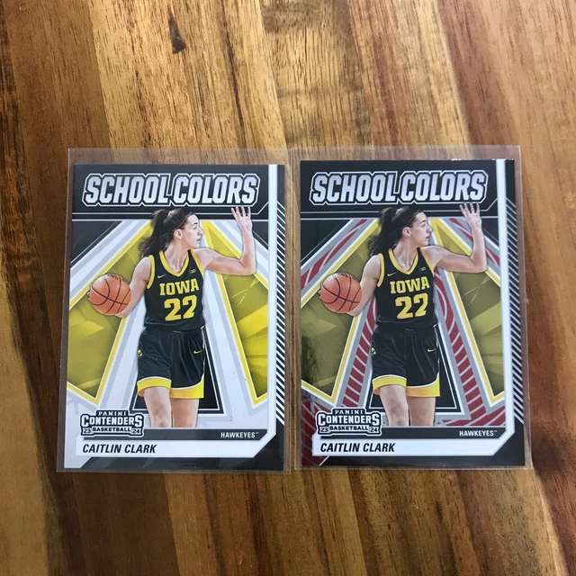 2024 PANINI CAITLIN Clark Collection School Colors SC1 cible feuille rouge et base EUR 8,26 ...