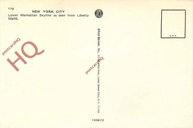 POSTCARD::NEW YORK CITY, Lower Manhattan Skyline As Seen from Liberty ...