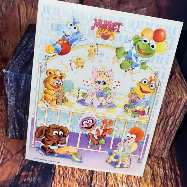 VINTAGE 1985 HENSON Associates Muppet Babies Characters Sticker Sheet ...