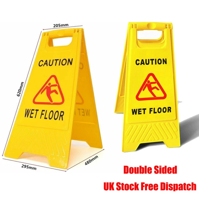 CAUTION WET FLOOR Safety Sign A Frame Hazard Warning Cone Cleaning In ...